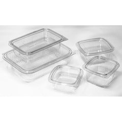 750cc Rectangular Clear Plastic Salad Containers with Hinged Lids ...